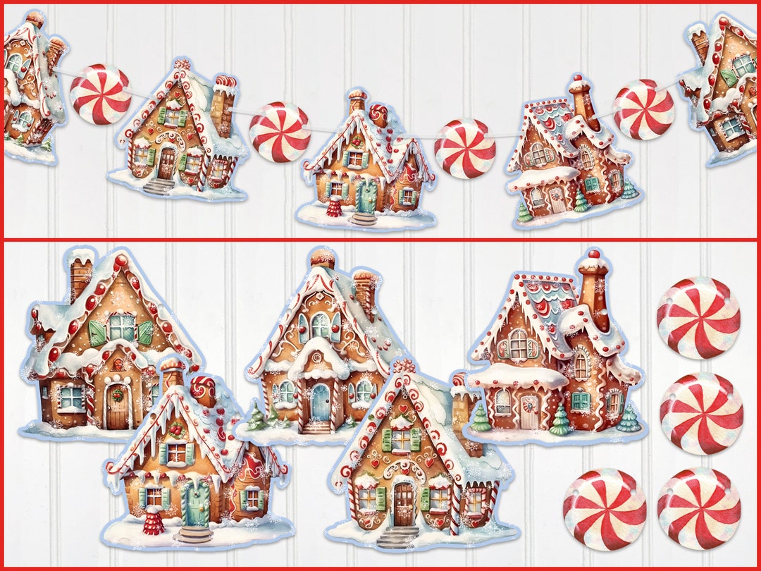 Gingerbread Houses, Christmas Banner, Christmas Garland, Christmas ...