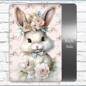 Cute Bunny Sign, Metal Sign, Aluminum Sign, Farmhouse Decor, Spring ...