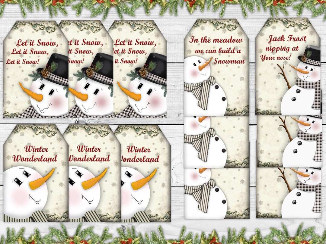 Country Colors, Gift Tags, Christmas Die-cuts, Snowman, Tag Shaped ...
