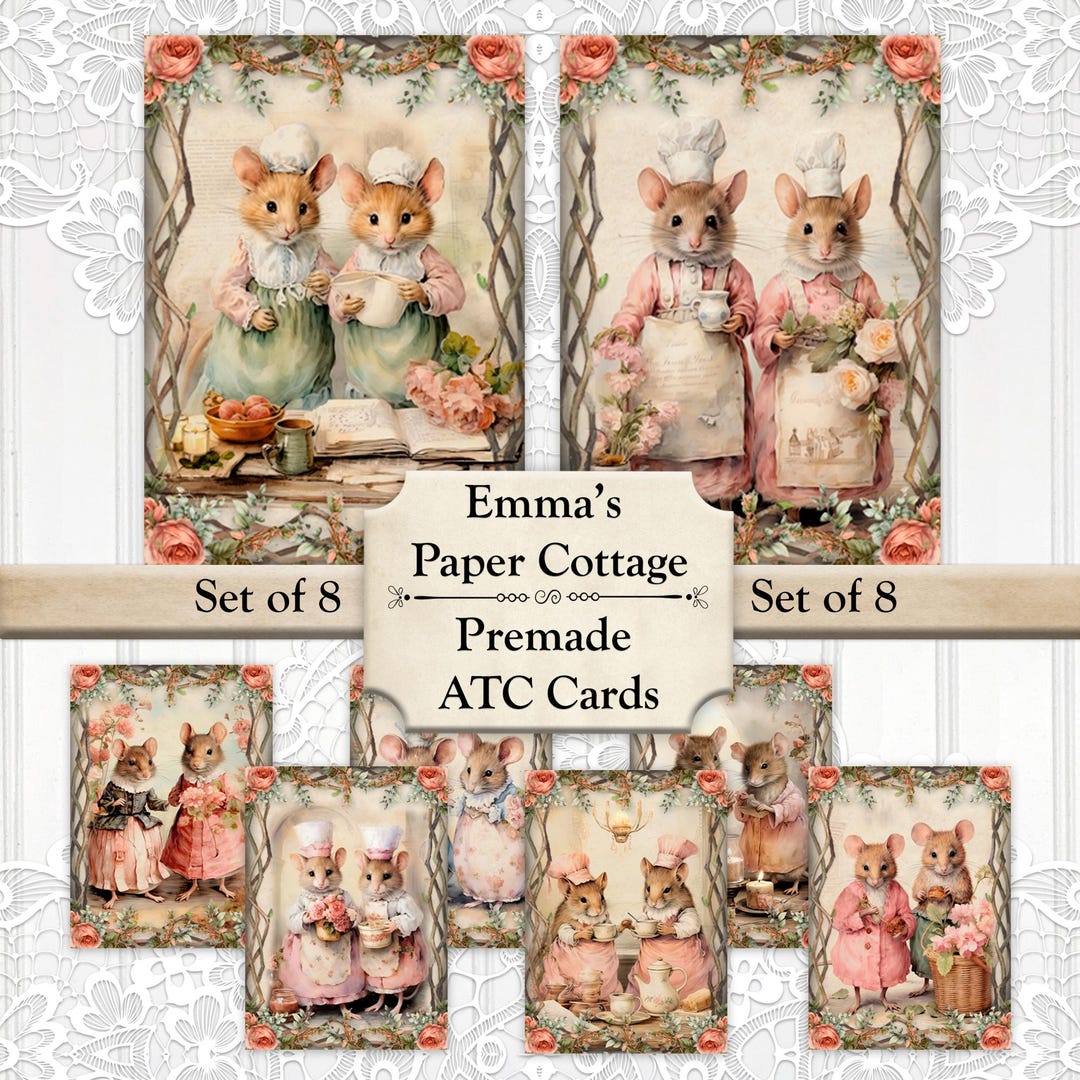 Cute Country Mice, Atc Cards, Tags, Scrapbook Supplies, Junk Journaling ...