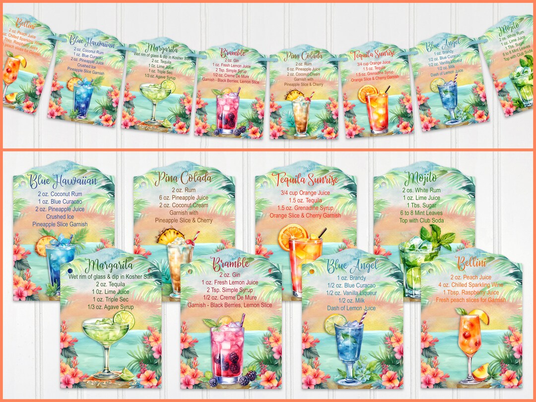 Summer Banner, Tiki Bar Banner, Summer Party Banner, Bunting, Garland ...