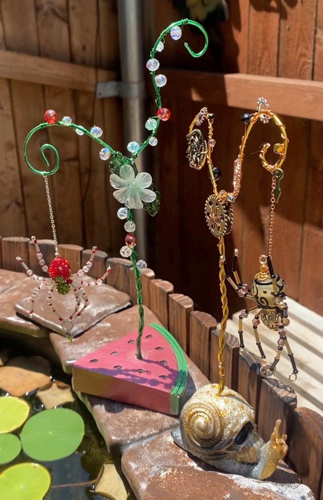 Beaded SPIDER Wand With Base-free Standing - Etsy