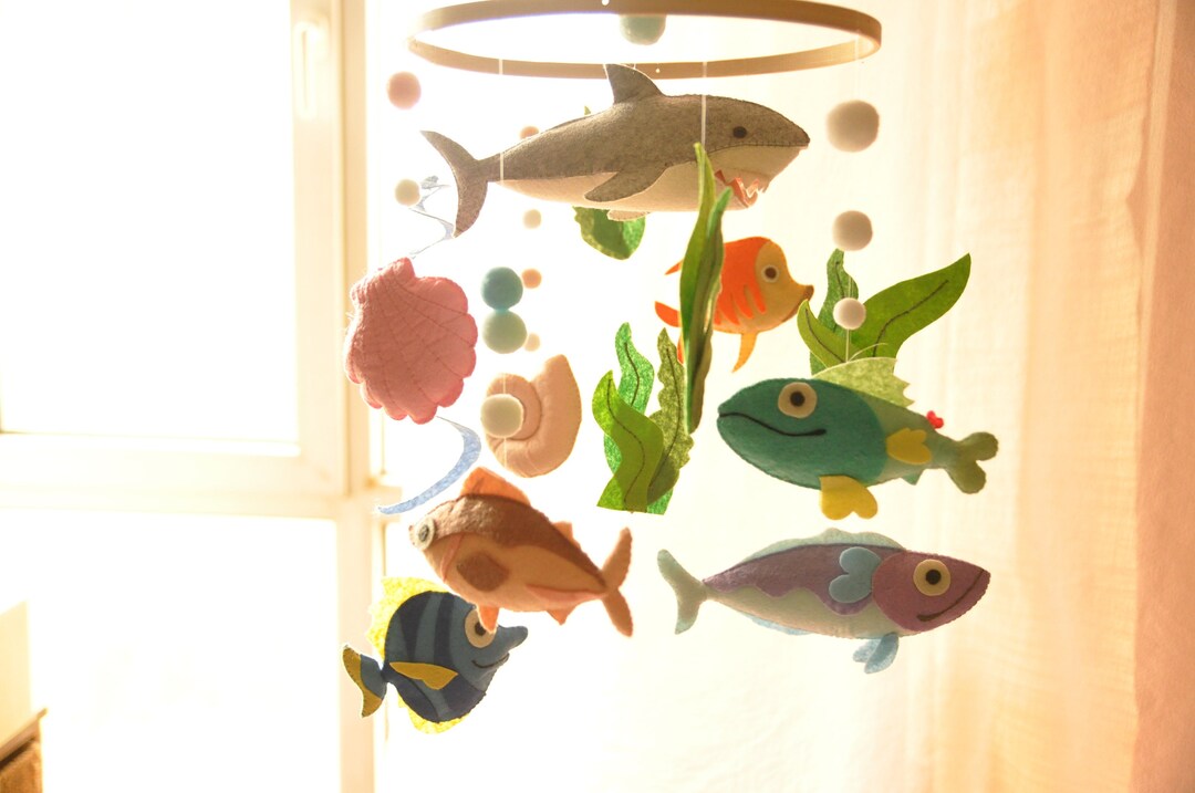 Ocean Baby Crib Mobile,sea Themed Nursery Decor,sea Life Crib Toys ...