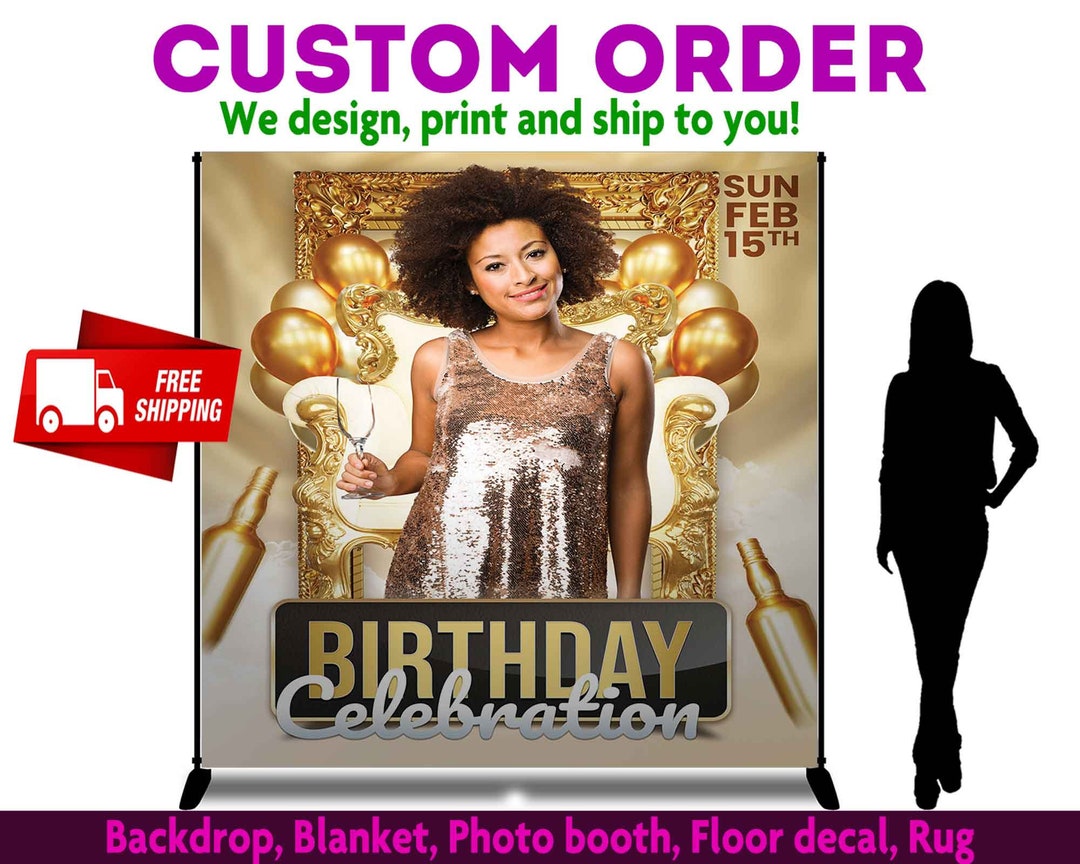 Custom Birthday Backdrop Backdrop Personalized Happy Photo - Etsy