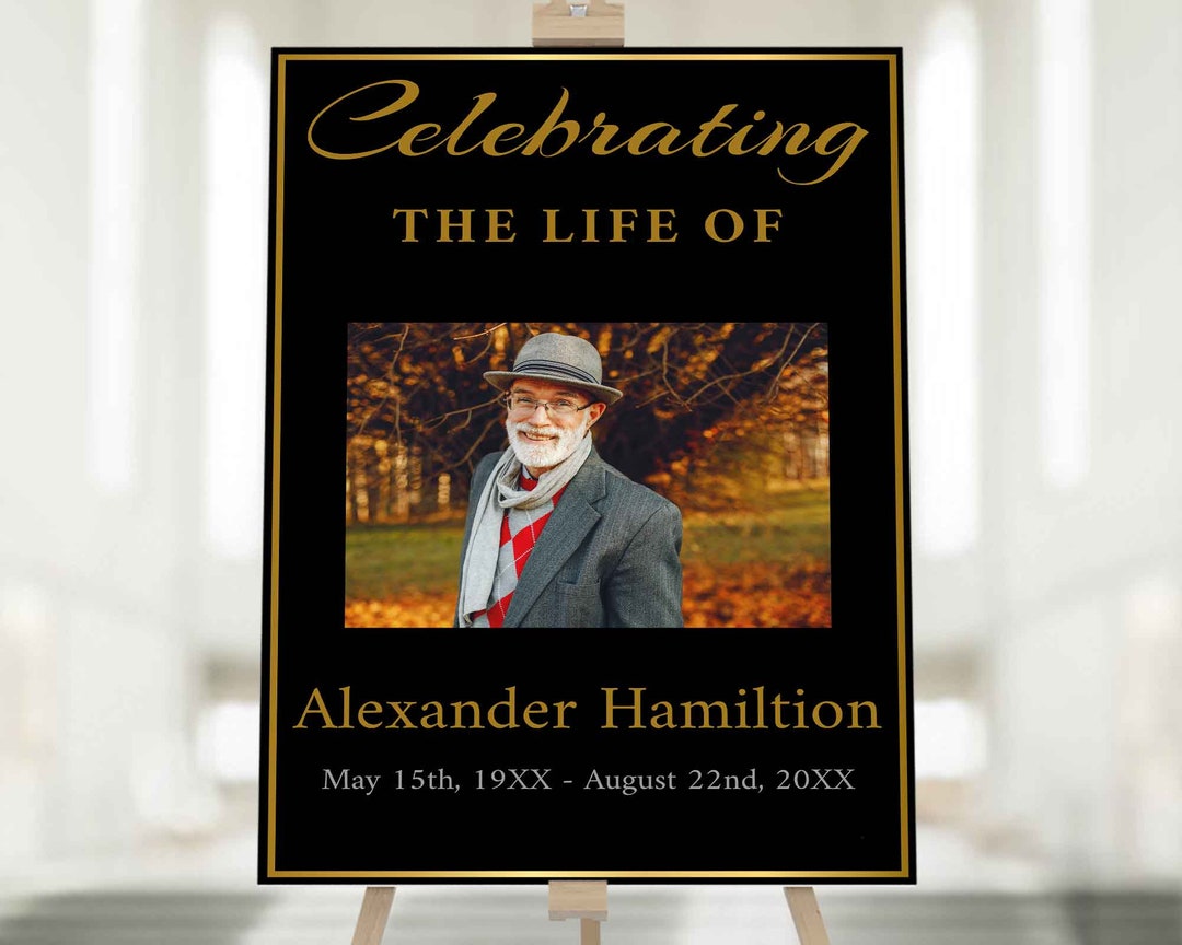 Custom Funeral Print Welcome Sign Ready to Use Personalized Ceremony ...