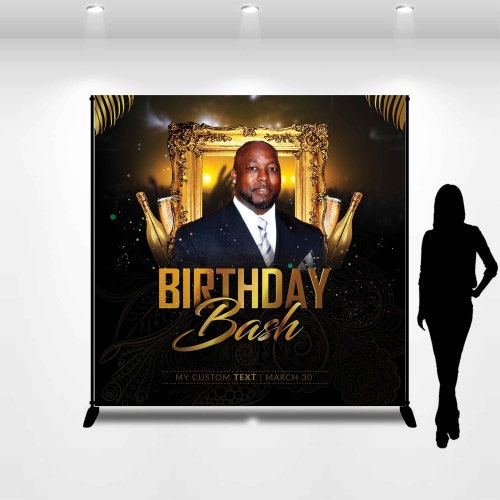 Custom Birthday Backdrop Birthday Banner Photo Happy - Etsy