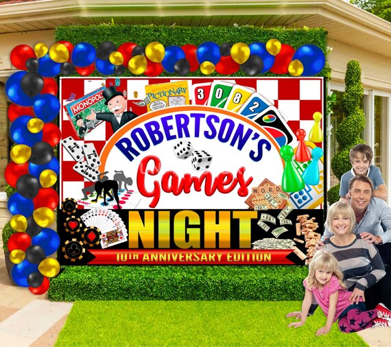 Games Night Backdrop Birthday Backdrop Happy Birthday - Etsy