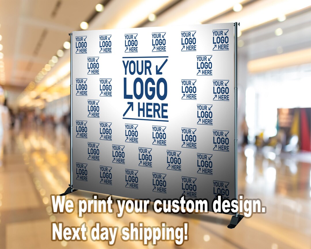 Stand Included Custom Step and Repeat Banner Business Logo Backdrop ...