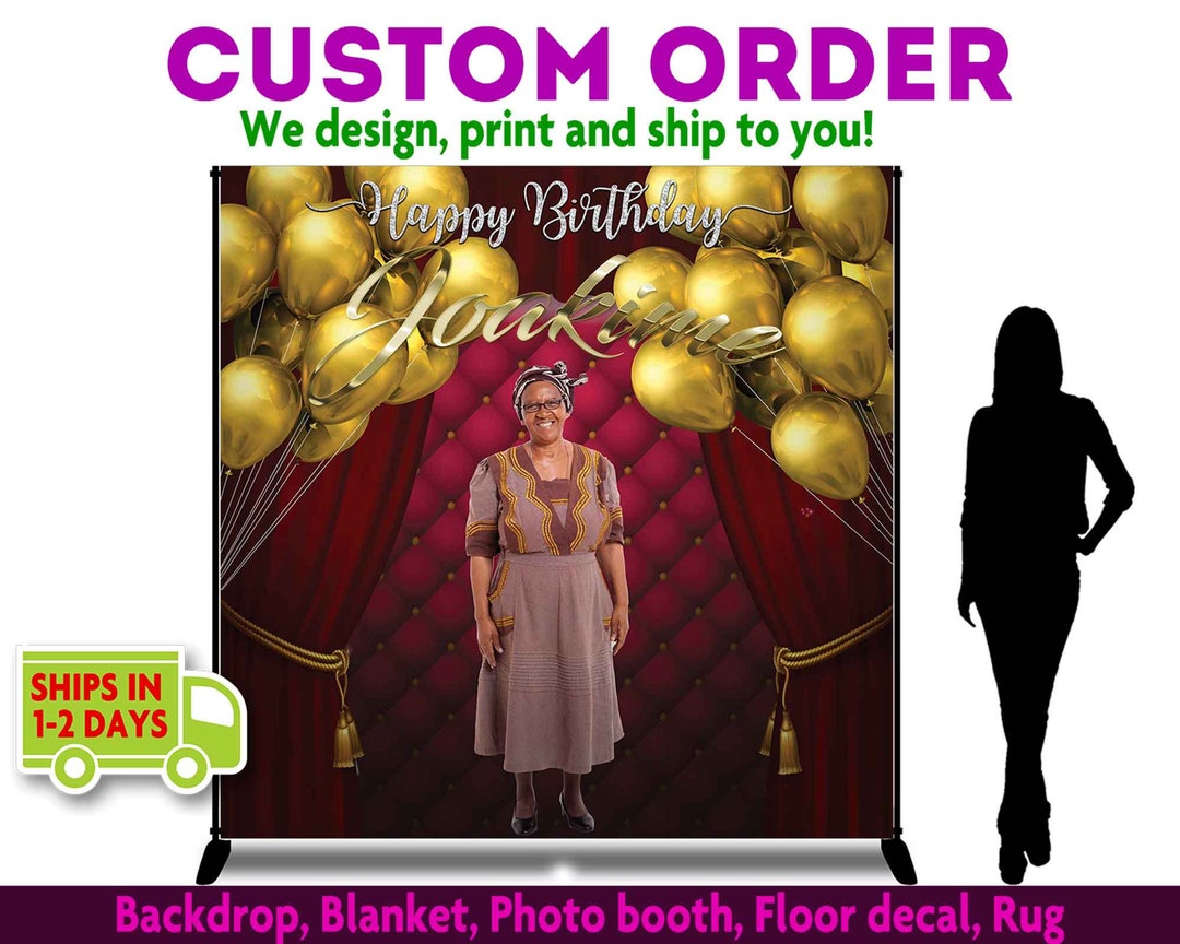 Custom Birthday Backdrop Backdrop Personalized Happy Photo Booth ...