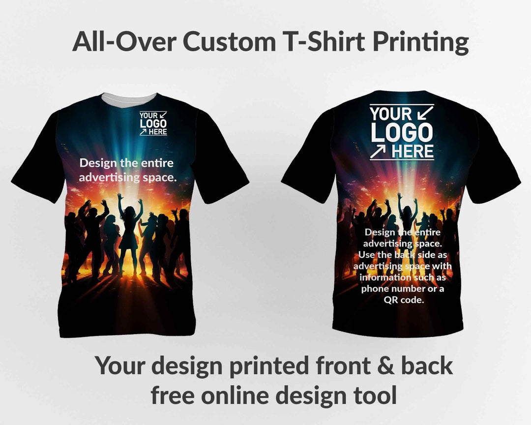 Custom Tshirt All-over Print Front and Back Side Sublimation - Etsy