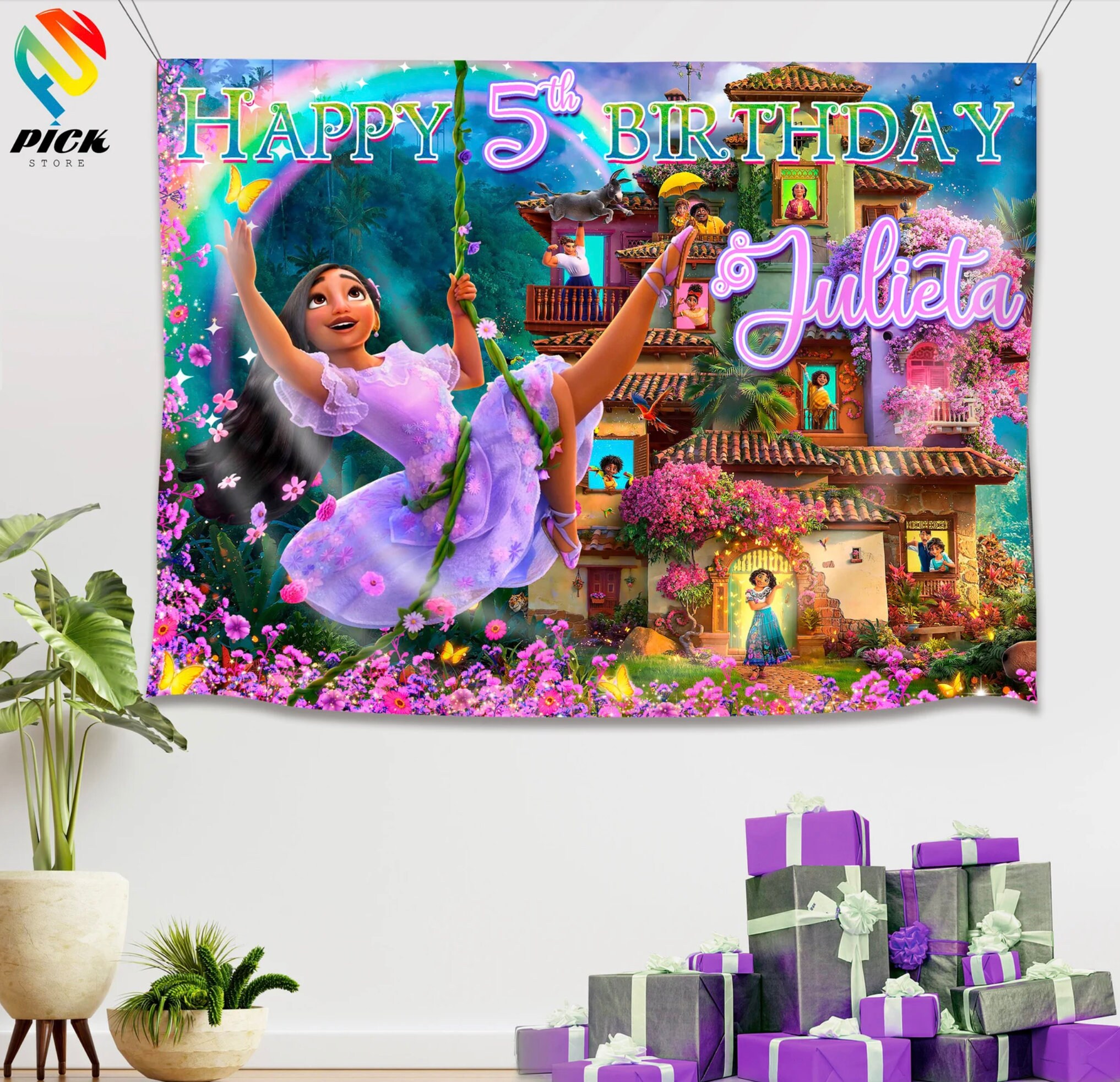 Encanto Backdrop Birthday Backdrop Happy Birthday Banner - Etsy Australia