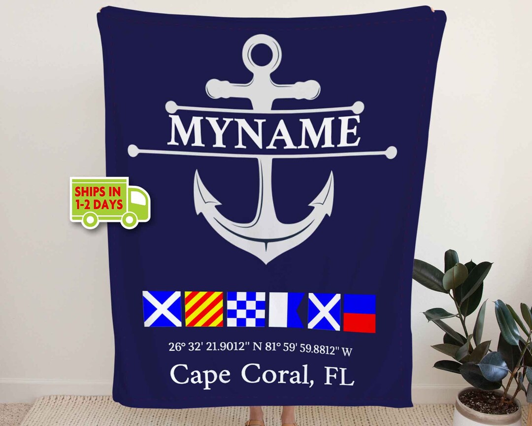 Boat Blanket Personalized, Boat Bedding, Nautical Bedding, Coastal ...