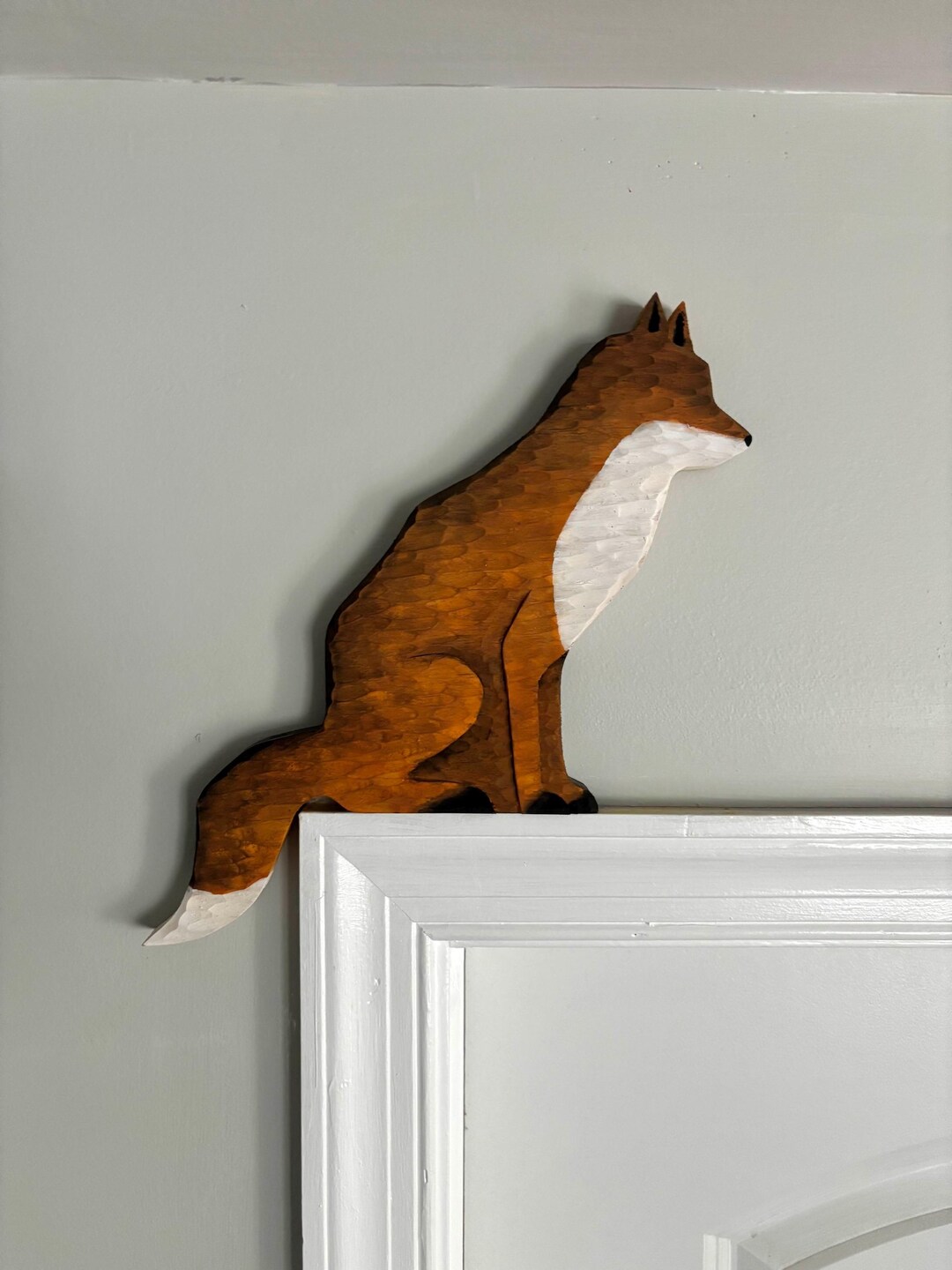 Giant Fox Door Topper Wooden Doorframe Topper Woodland Fox Home Decor ...