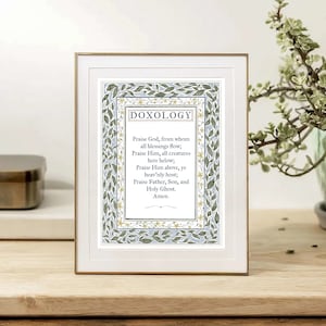 Watercolor Doxology Print Christian Watercolor Painting With Decretive ...