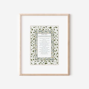 The Ten Commandments Print Biblical Art Christian Painting Ten ...