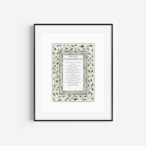 The Ten Commandments Print Biblical Art Christian Painting Ten ...