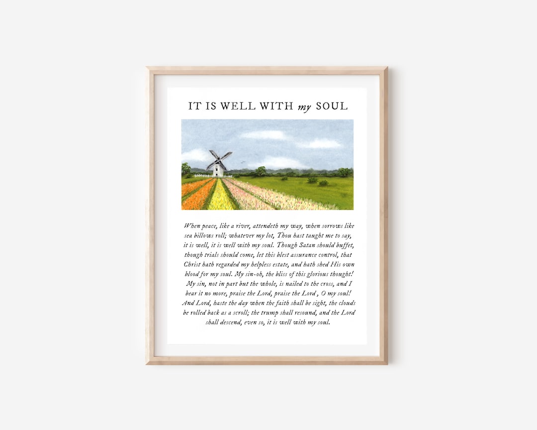 It is Well With My Soul Christian Hymn Print Oil Pastel Painting ...