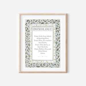 Watercolor Prayer Prints the Lord's Prayer the Doxology Gloria Patri ...