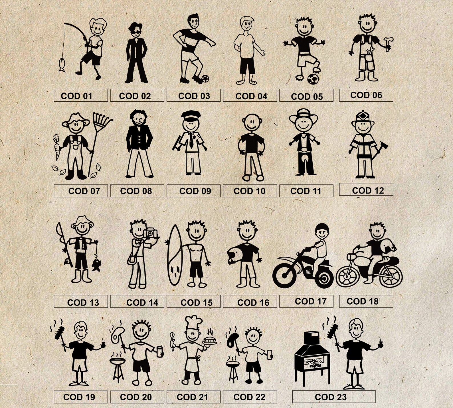 Stick Family Figures Bundle - Etsy