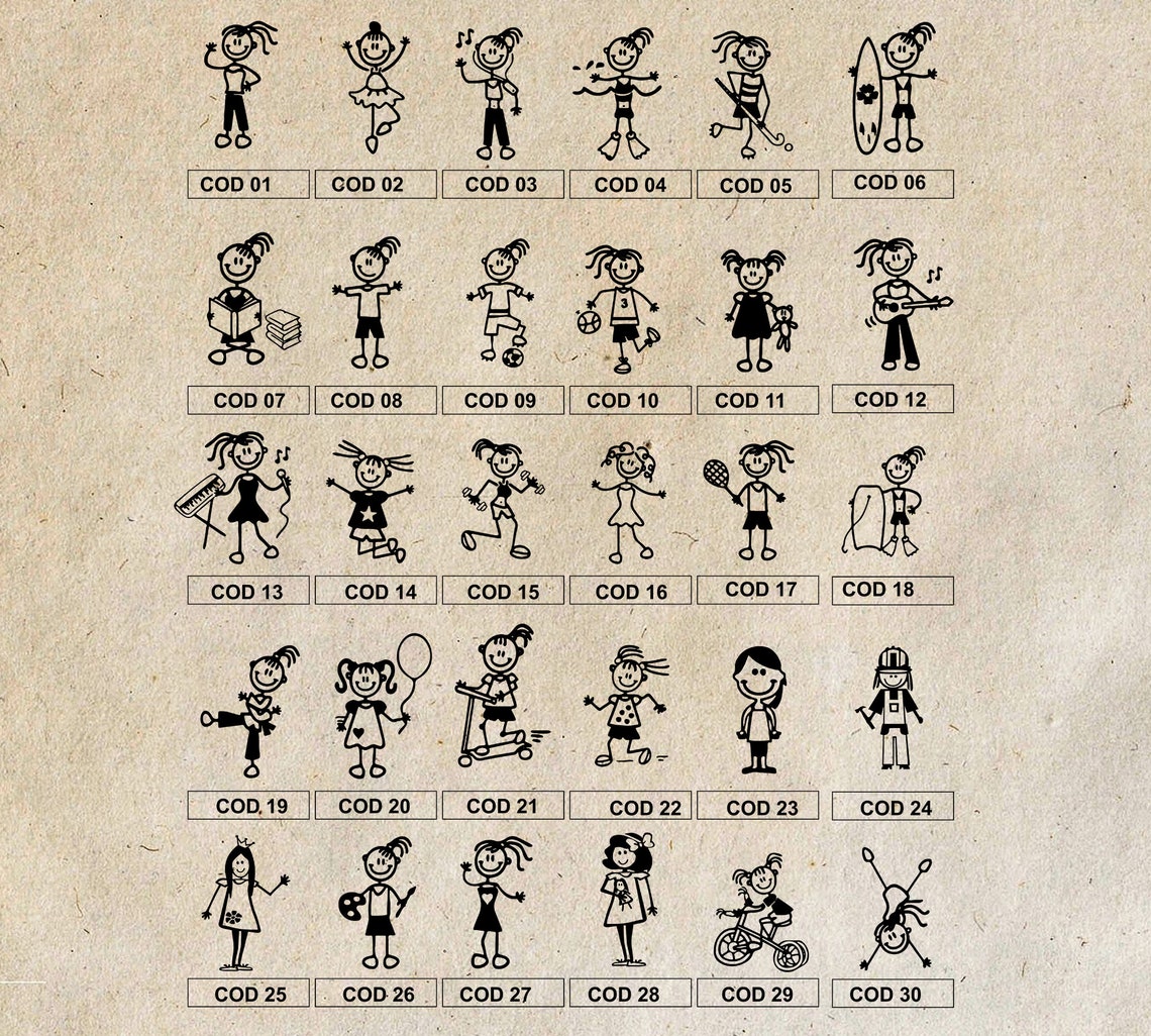 Stick Family Figures Bundle - Etsy