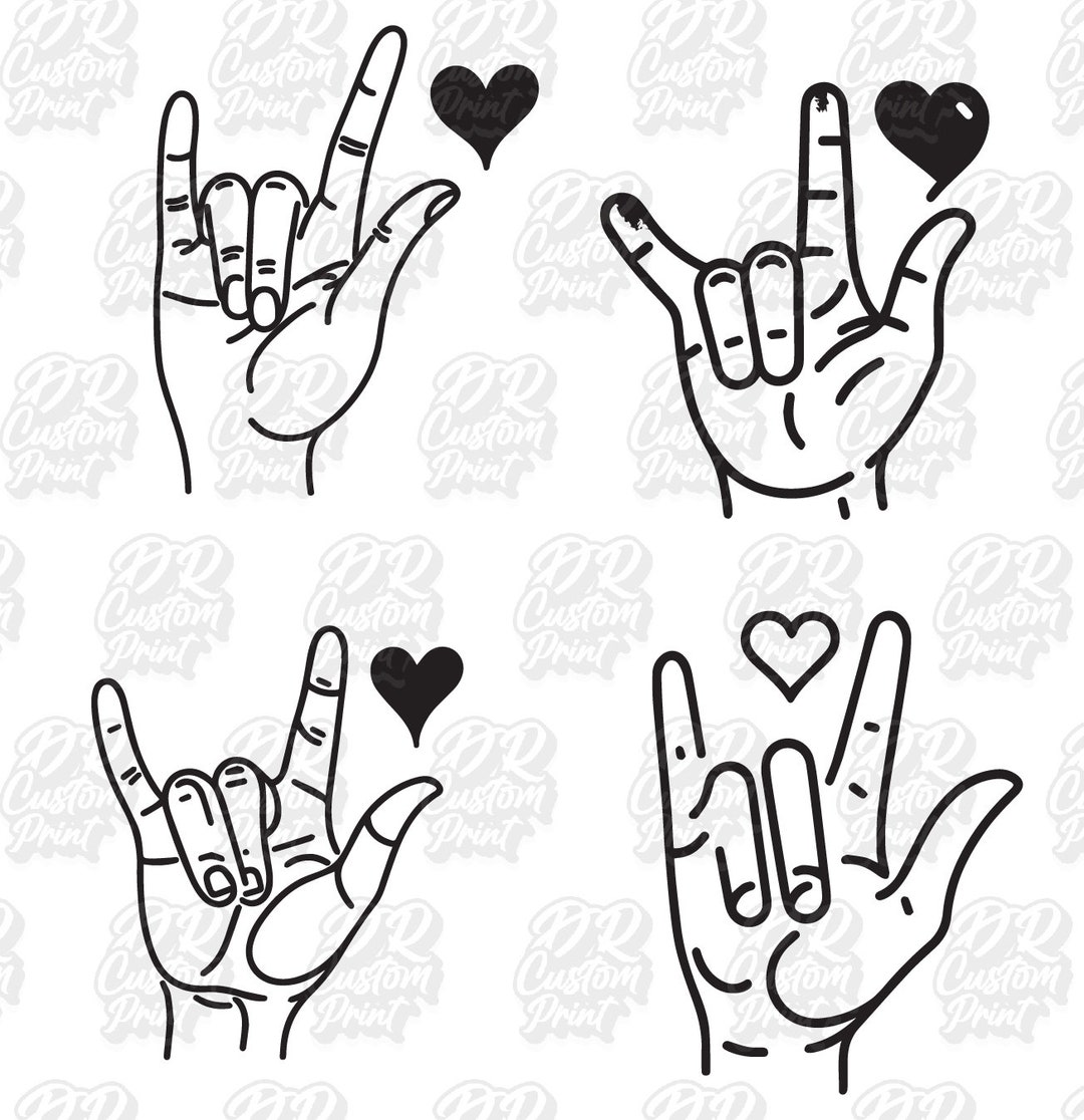 Sign Language 'I Love You' Svg, Pdf, Png and Ai - Digital Art Files for ...