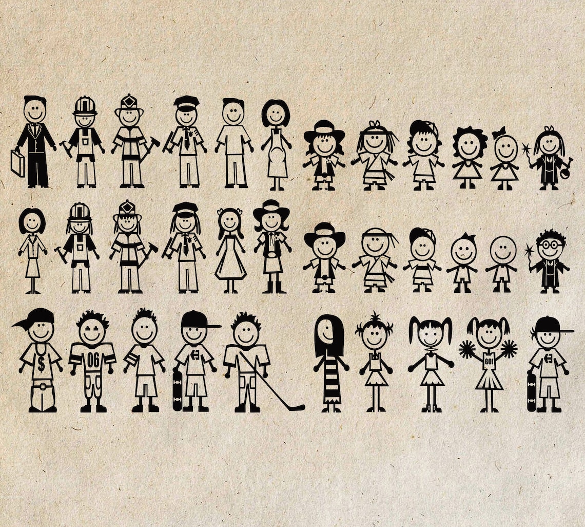 Stick Family Figures Bundle - Etsy