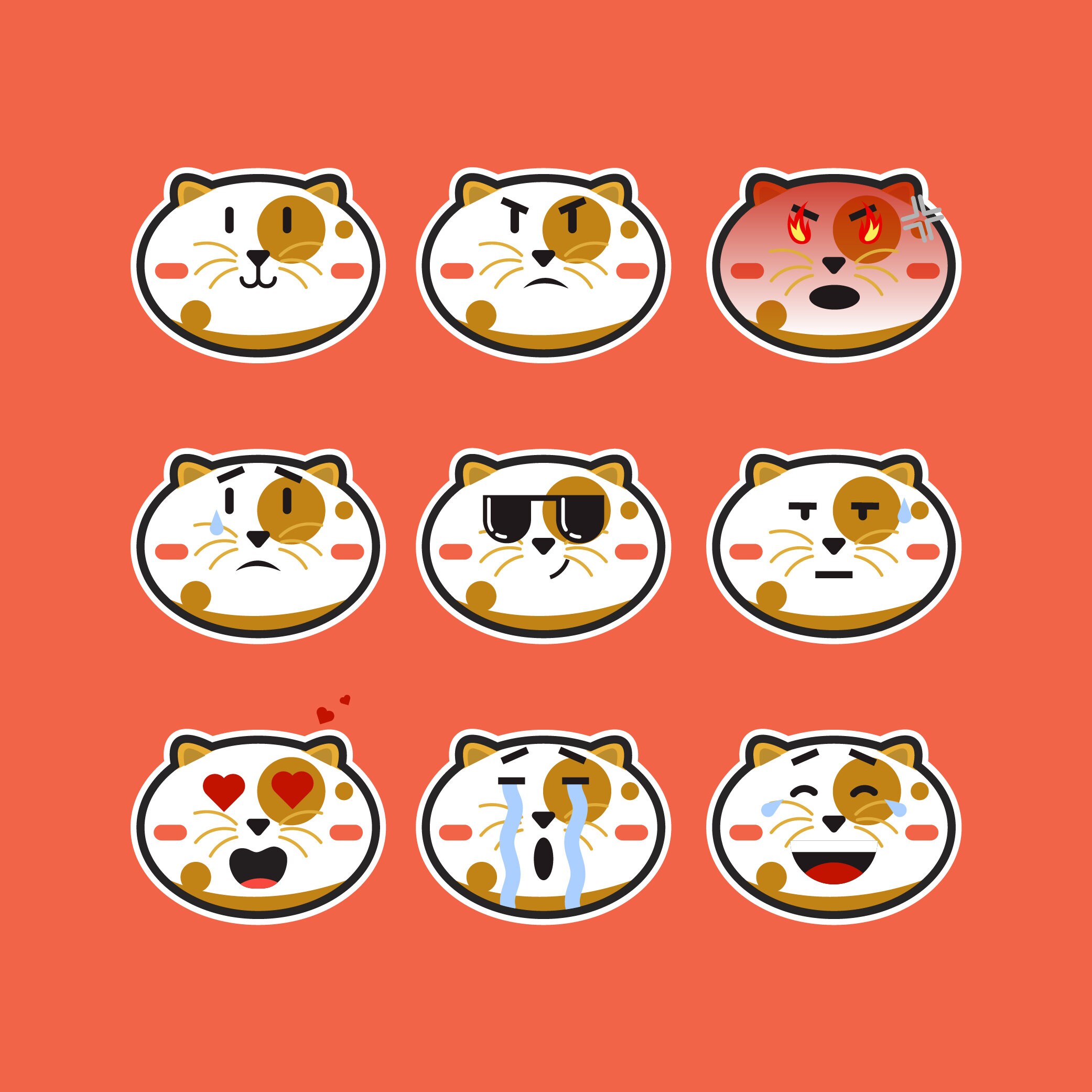 Adorable Cat Emoji SVG, PDF, EPS Bundle Express Your Feline Love - Etsy