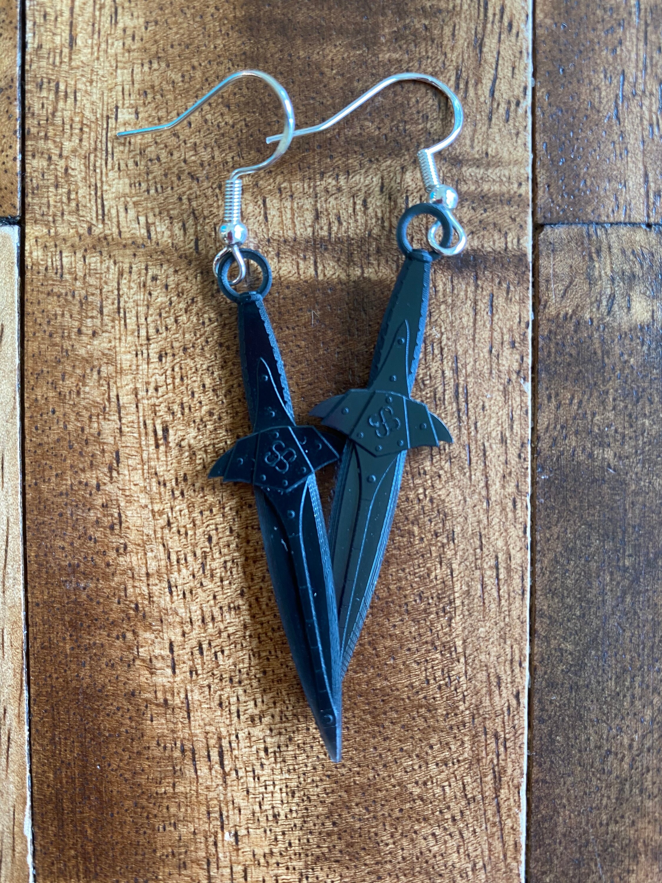 Dagger/sword Earrings With Silver Plated Earring Hook - Etsy