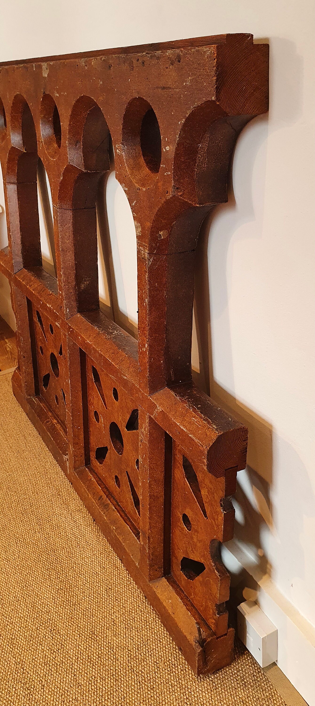 Antique salvaged wooden church railing section of Local | Etsy