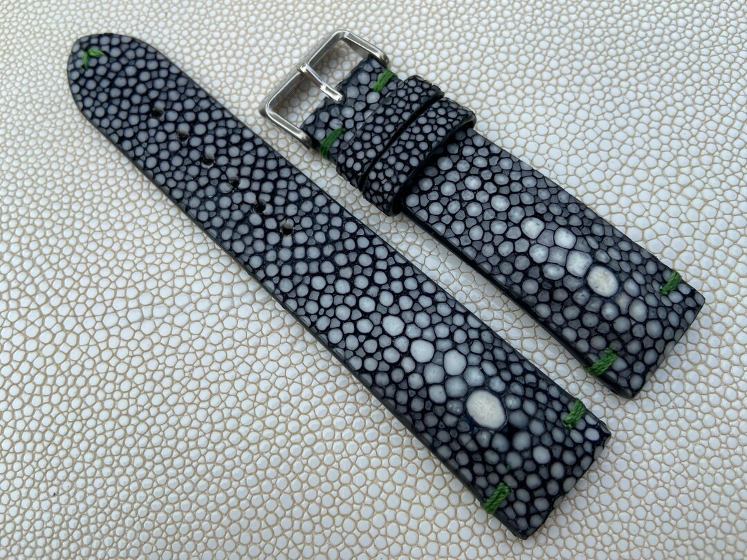 Black Genuine Stingray Leather Watch Strap Band, Leather Watch Strap ...