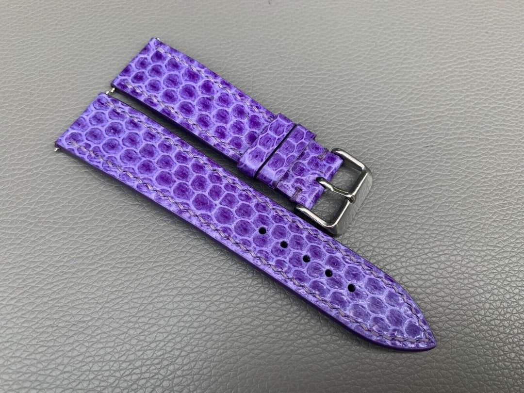 PURPLE Genuine SNAKE Leather Watch Strap Band, Leather Watch Strap ...