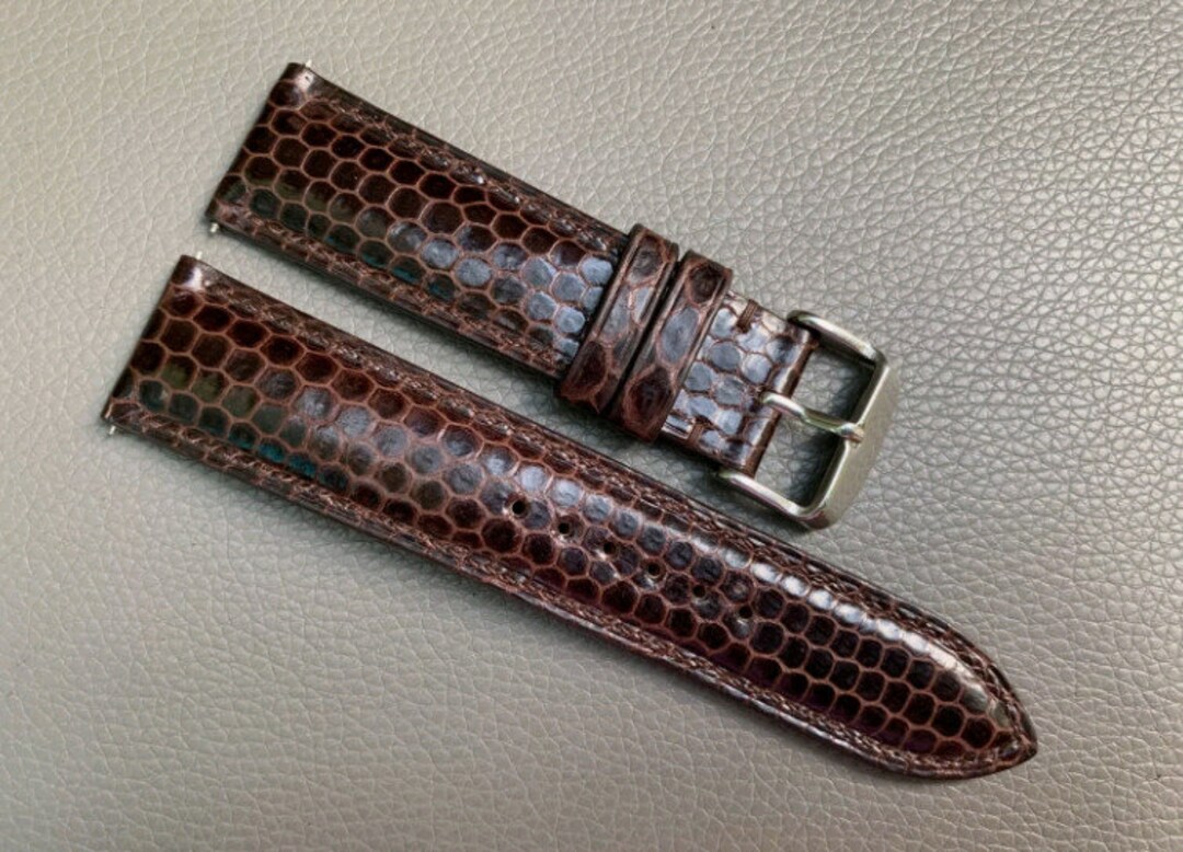 Brown Genuine SNAKE Leather Watch Strap Band, Leather Watch Strap ...