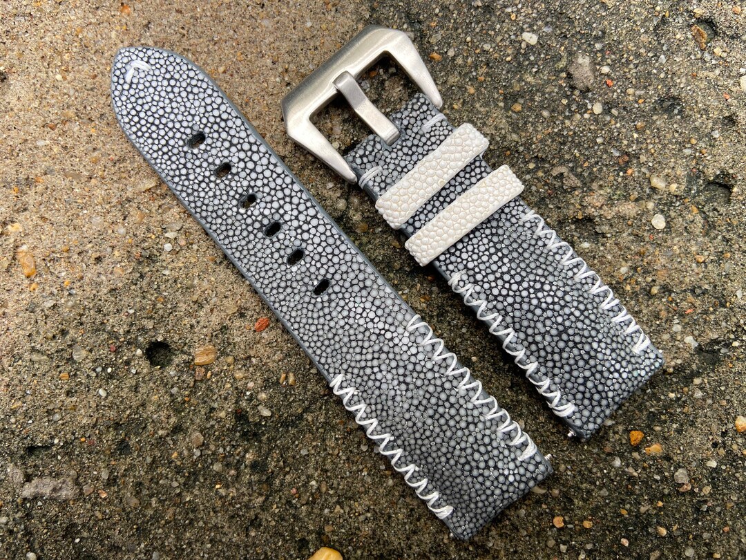 Gray Genuine Stingray Leather Watch Strap Band, Leather Watch Strap ...