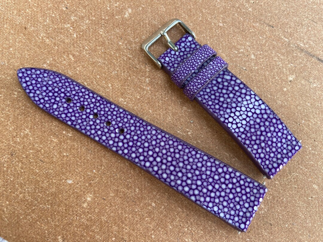 Purple Genuine Stingray Leather Watch Strap Band, Leather Watch Strap ...