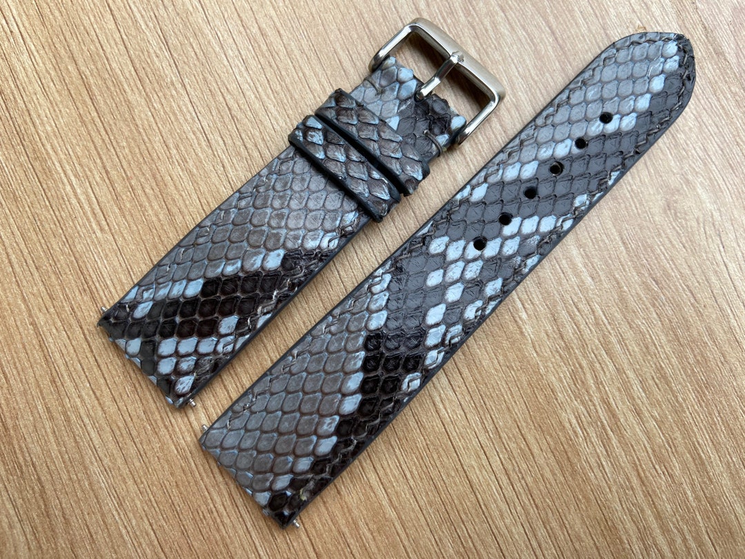 Gray Genuine Snake Leather Watch Strap Band, Leather Watch Strap ...