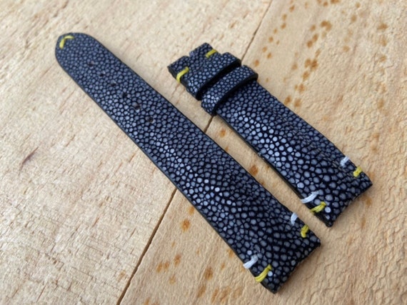Black Genuine Stingray Leather Watch Strap Band Leather Watch | Etsy