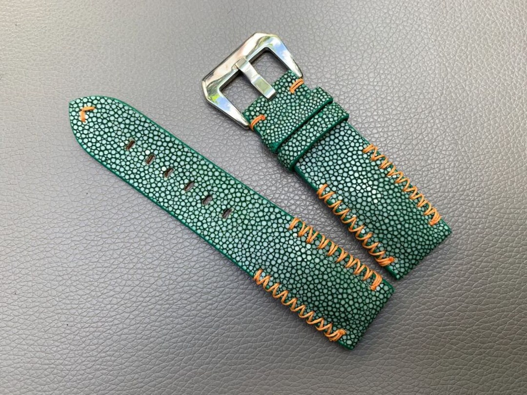 GREEN Genuine STINGRAY Leather Watch Strap Band, Leather Watch Strap ...