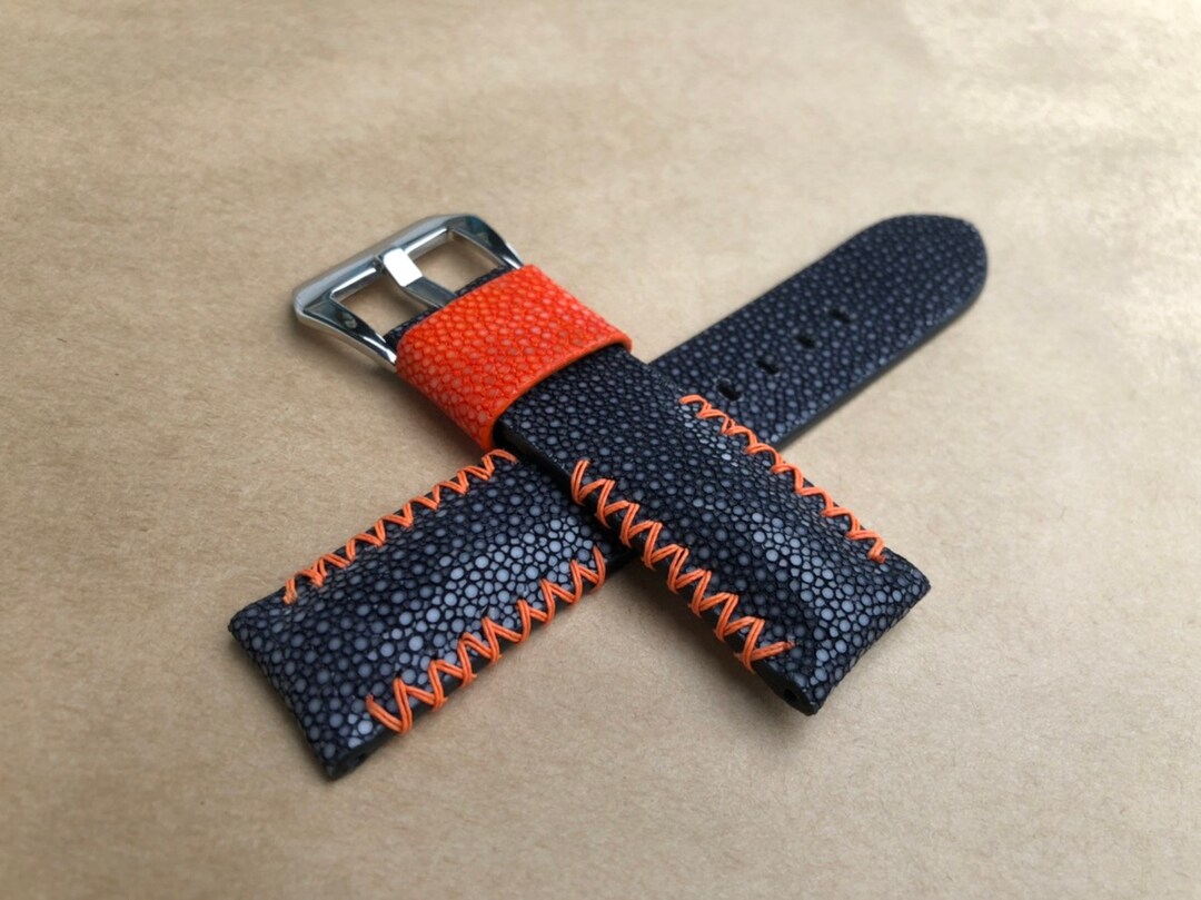 Black Genuine Stingray Leather Watch Strap Band Leather Watch - Etsy
