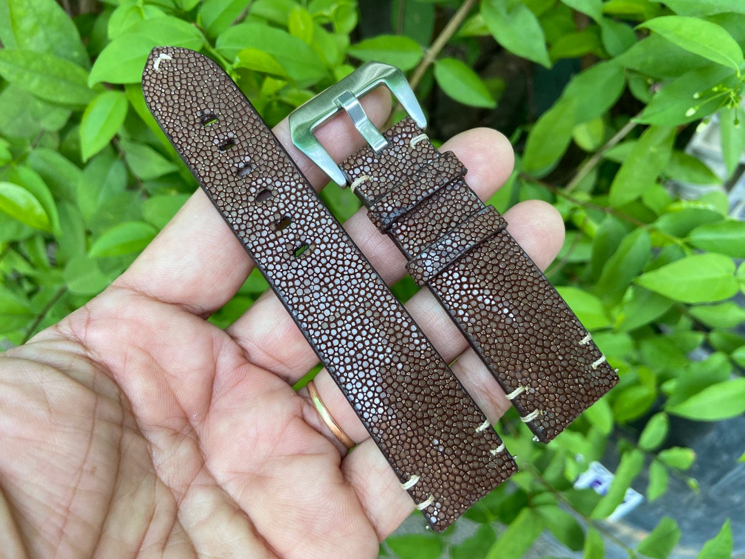 Sand Color Genuine STINGRAY Leather Watch Strap Band, Leather Watch ...