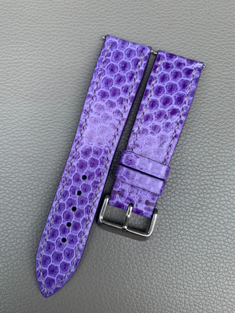 PURPLE Genuine SNAKE Leather Watch Strap Band, Leather Watch Strap ...