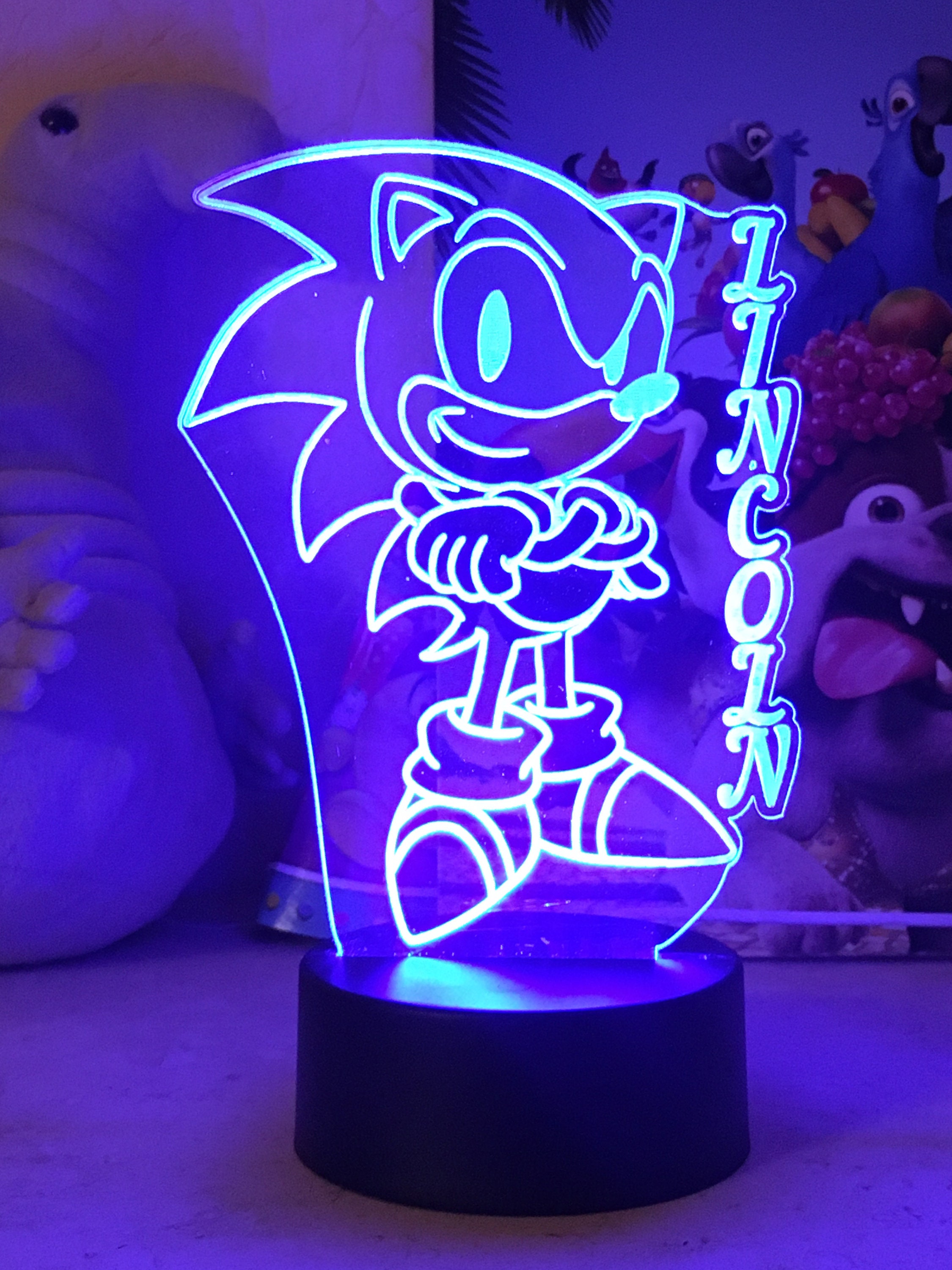 Sonic the Hedgehog Night Light Personalized Sonic Kid - Etsy