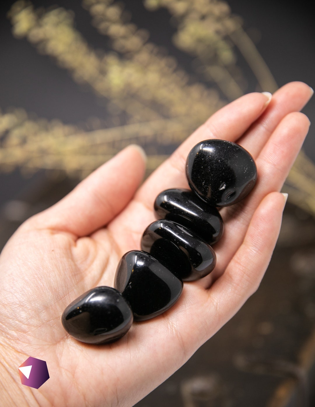 Black Obsidian Tumbled Stone - Crystal Healing Black Obsidian Tumbled ...