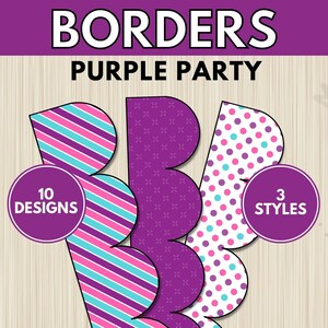 Bulletin Board Borders Classroom Decor Printable Purple - Etsy Canada