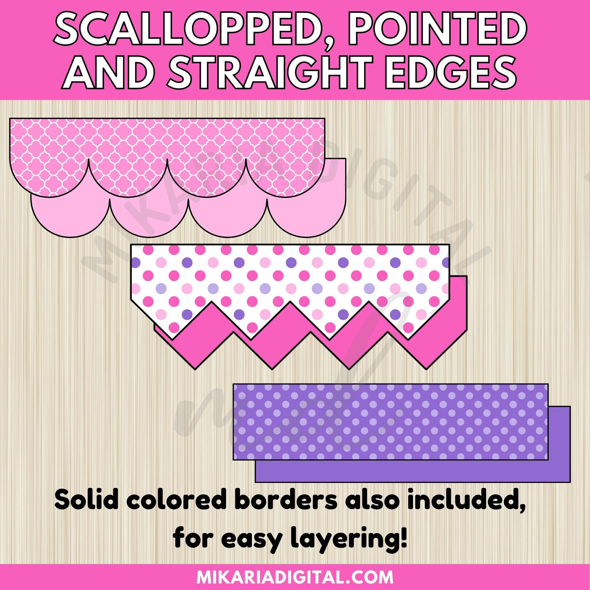 Pink Bulletin Board Borders Classroom Decor Printable, Princess ...