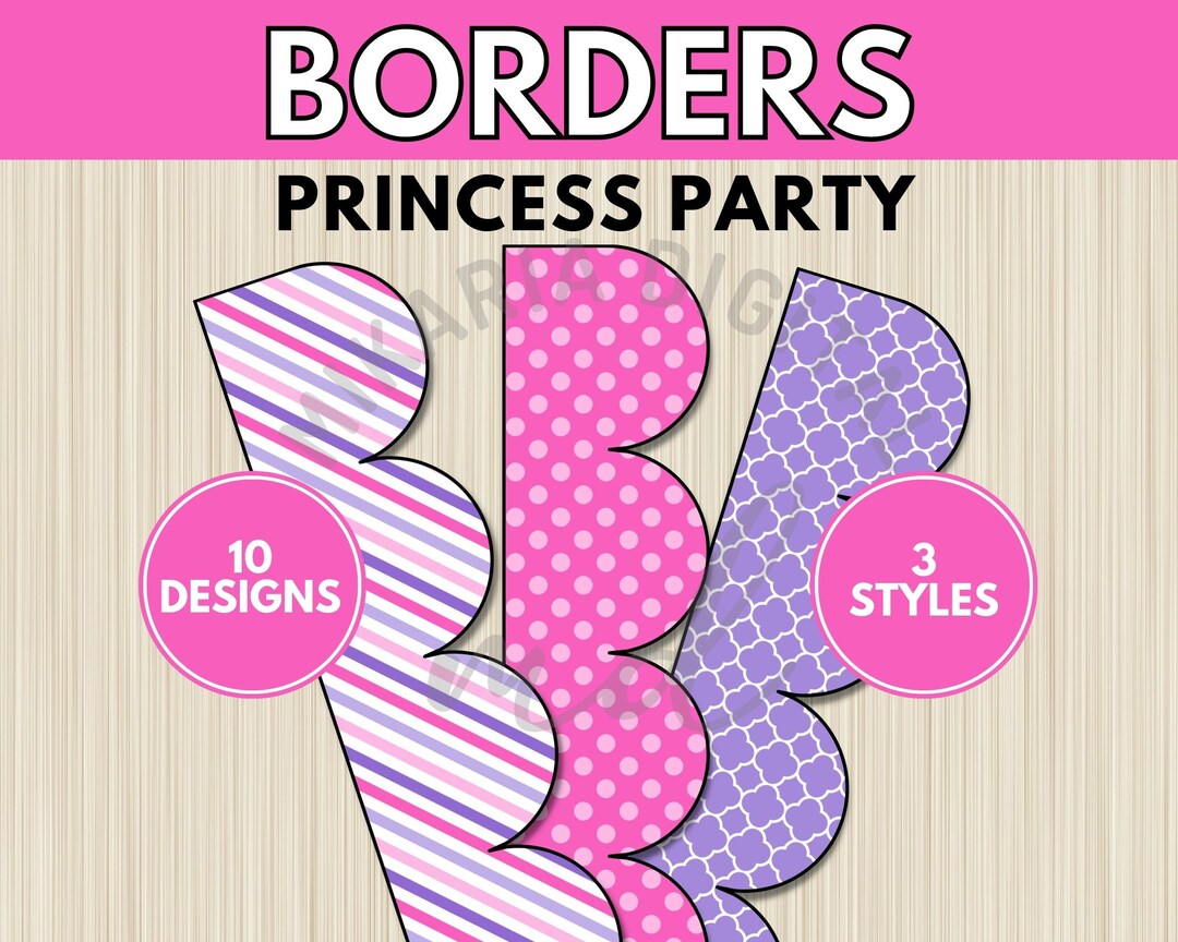 Pink Bulletin Board Borders Classroom Decor Printable, Princess ...