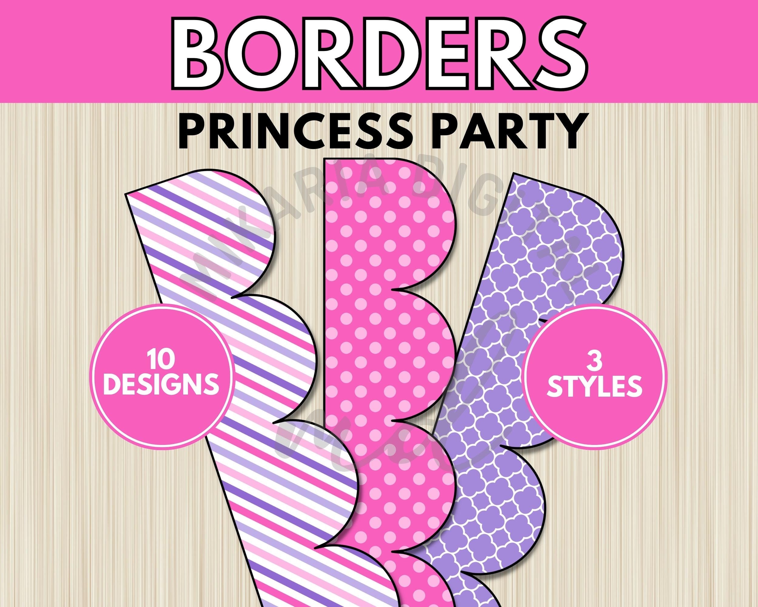 Pink Bulletin Board Borders Classroom Decor Printable, Princess ...