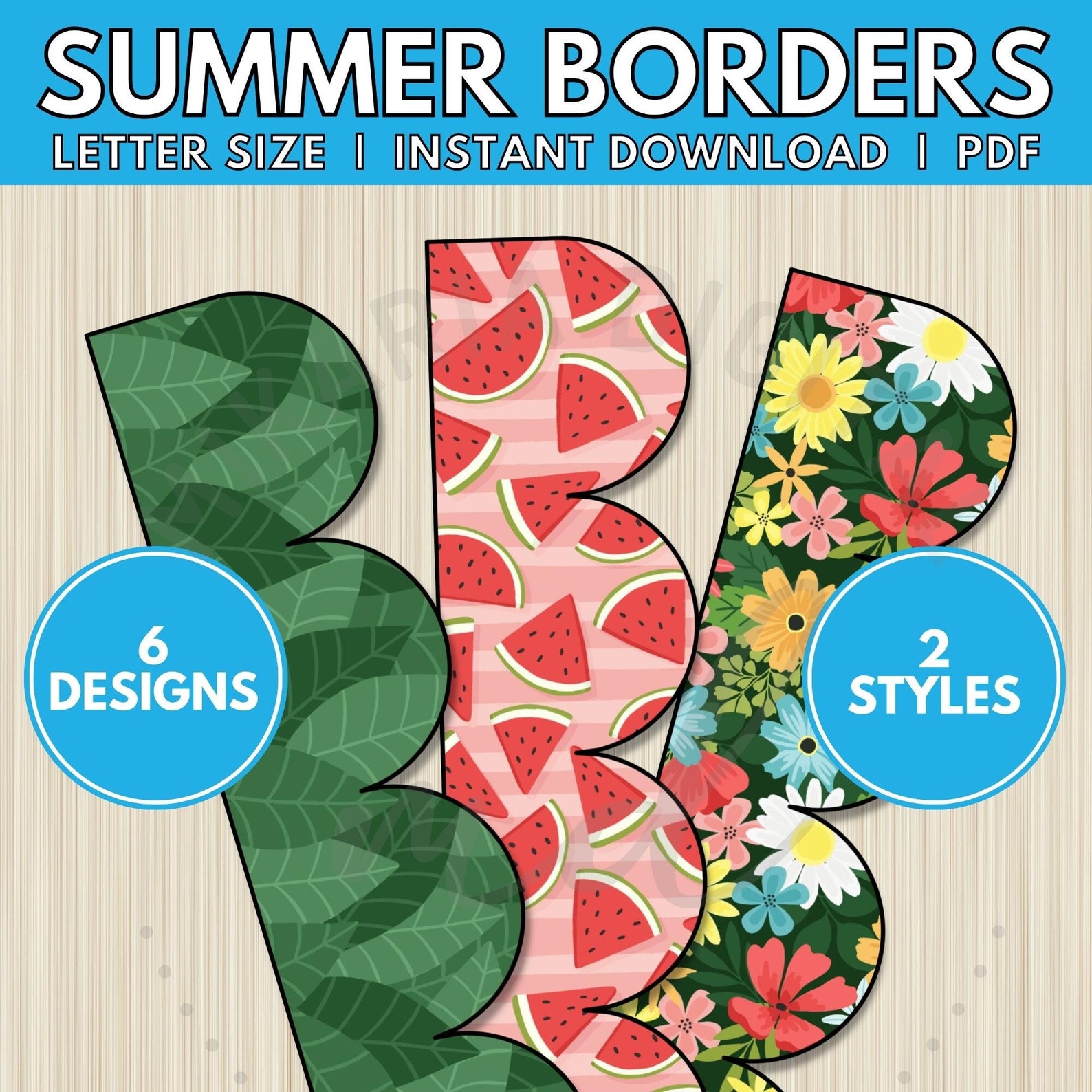 Summer Bulletin Board Borders Classroom Decor Printable - Etsy Canada
