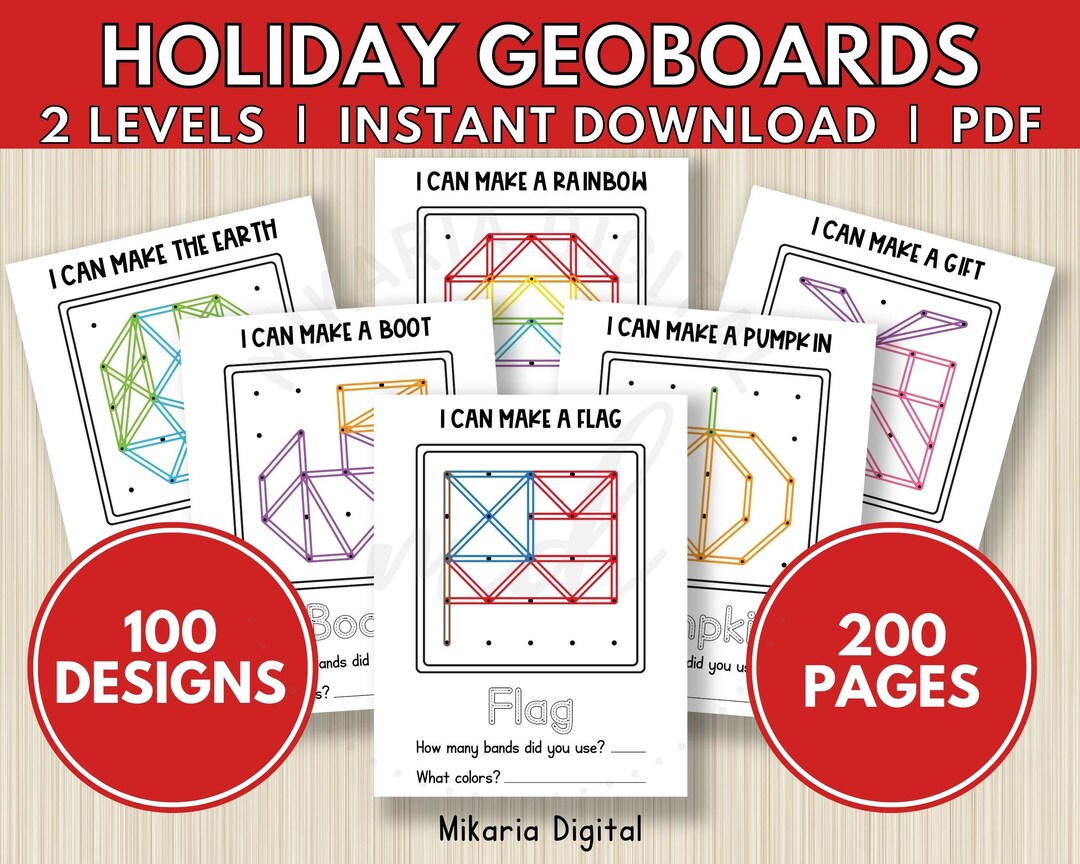 Geoboard Task Card Bundle for Kids Holiday Gift for Toddler - Etsy