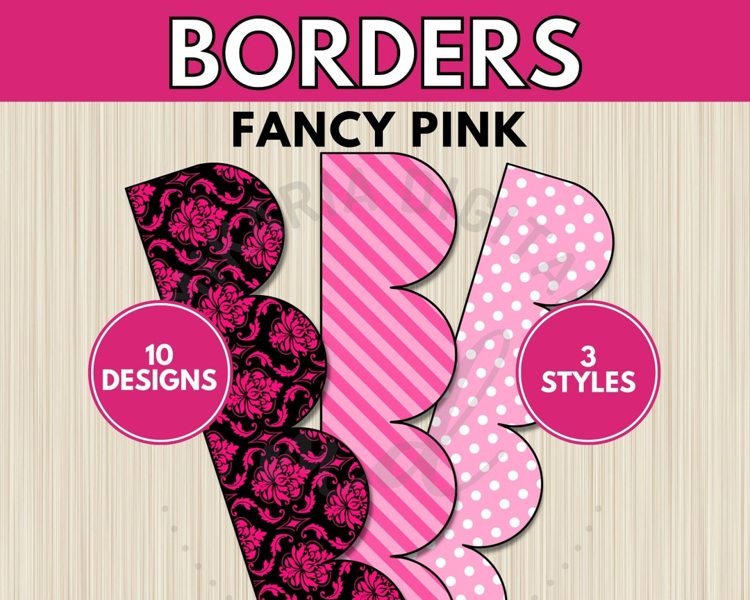 Pink Bulletin Board Borders Classroom Decor Printable, Pink Decorations ...