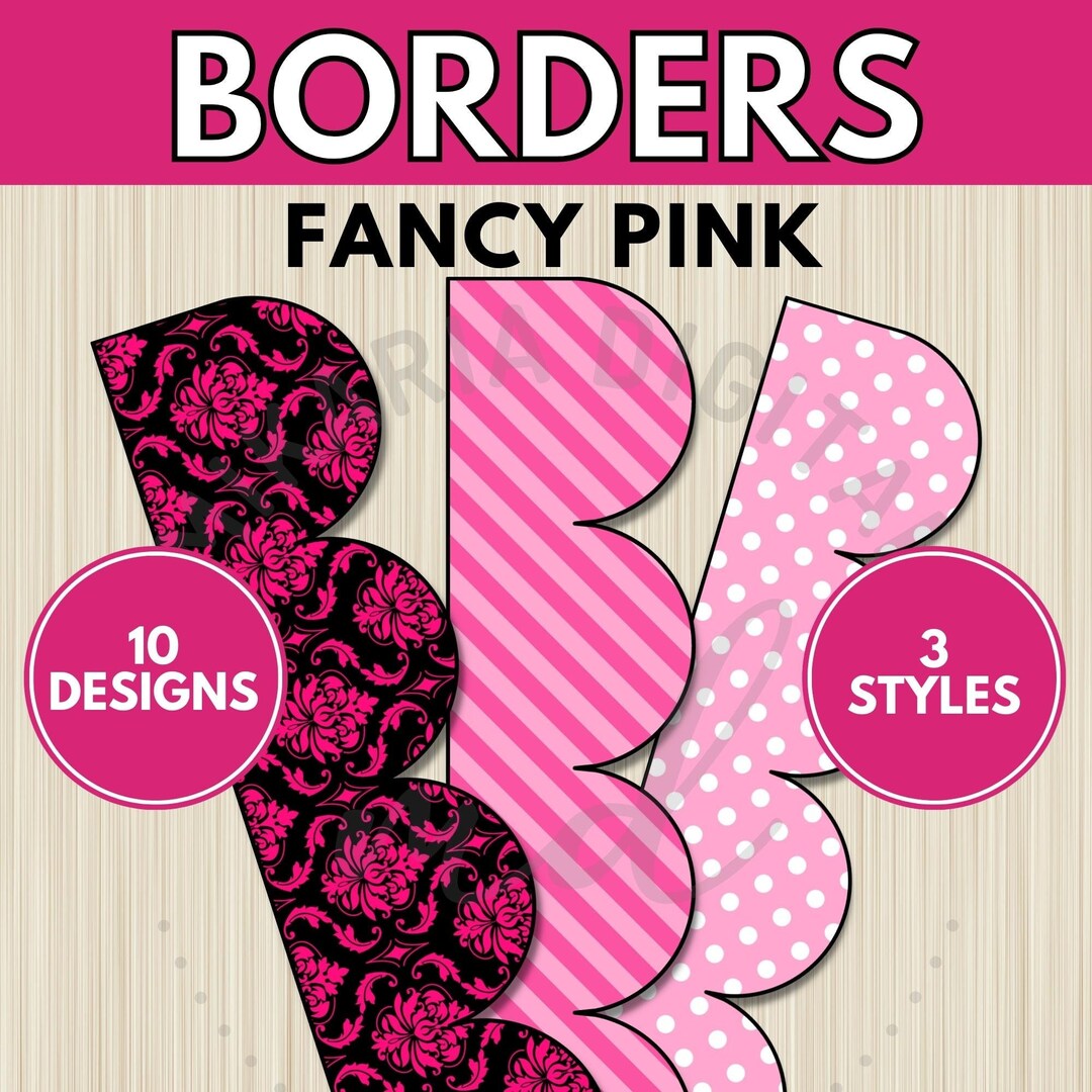 Pink Bulletin Board Borders Classroom Decor Printable Pink - Etsy